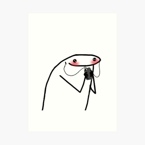 "meme flork stickers, cute flork listen to music " Art Print for Sale ...