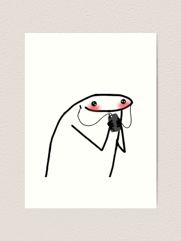 "meme flork stickers, cute flork listen to music " Art Print for Sale ...