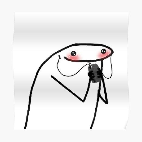 "meme flork stickers, cute flork listen to music " Poster for Sale by ...