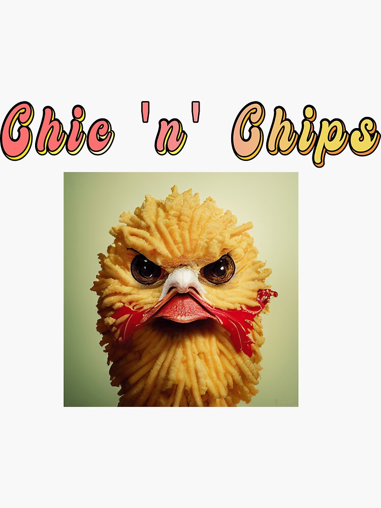 "CHIC 'N' CHIPS" Sticker for Sale by FaceUniverse | Redbubble