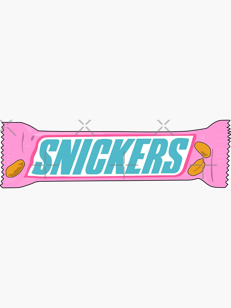 "Pink Snickers" Sticker for Sale by Vector-Sunset | Redbubble