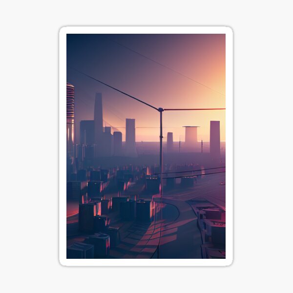 "City Scape Sketch " Sticker for Sale by jimmolfetas | Redbubble