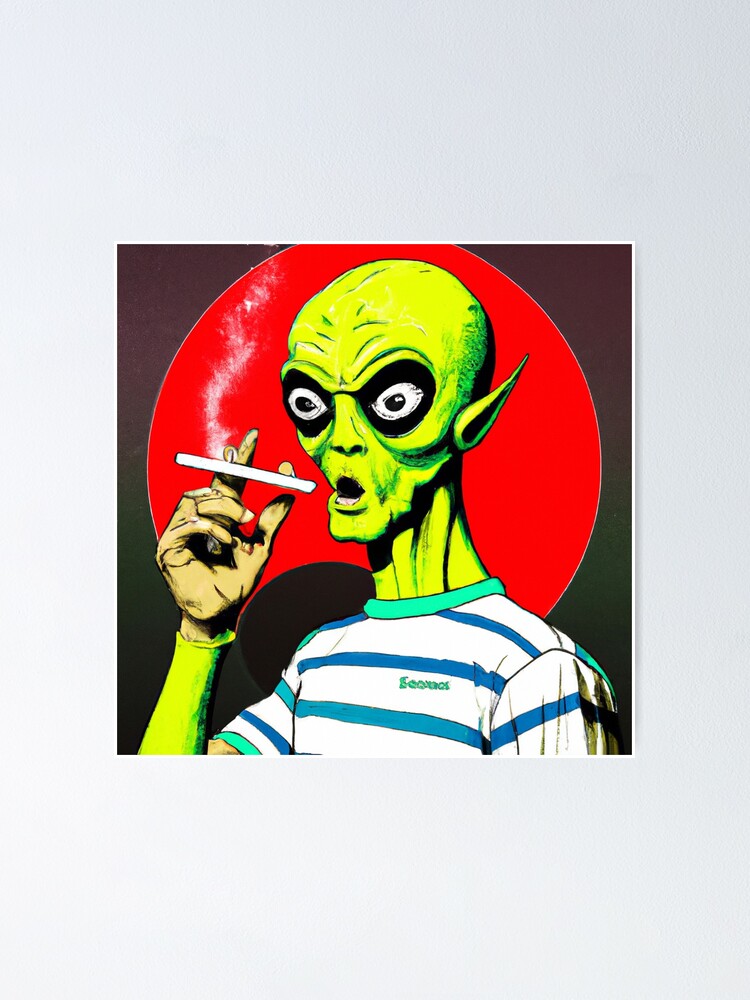 "A Portrait of Smoking Alien" Poster for Sale by YalcinPub | Redbubble