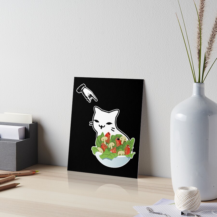 "Yelling at Dinner Table Confused Cat Meme Funny Internet " Art Board ...