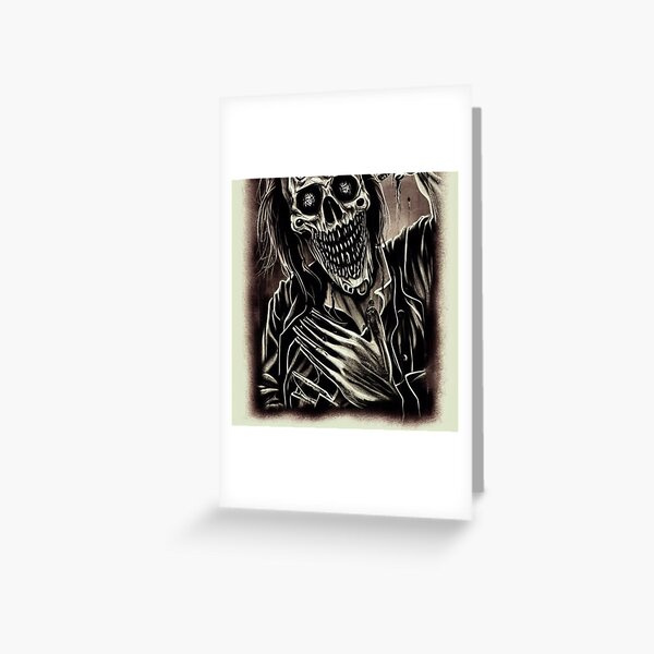 "Horror-themed suited happy skeleton" Greeting Card for Sale by ...