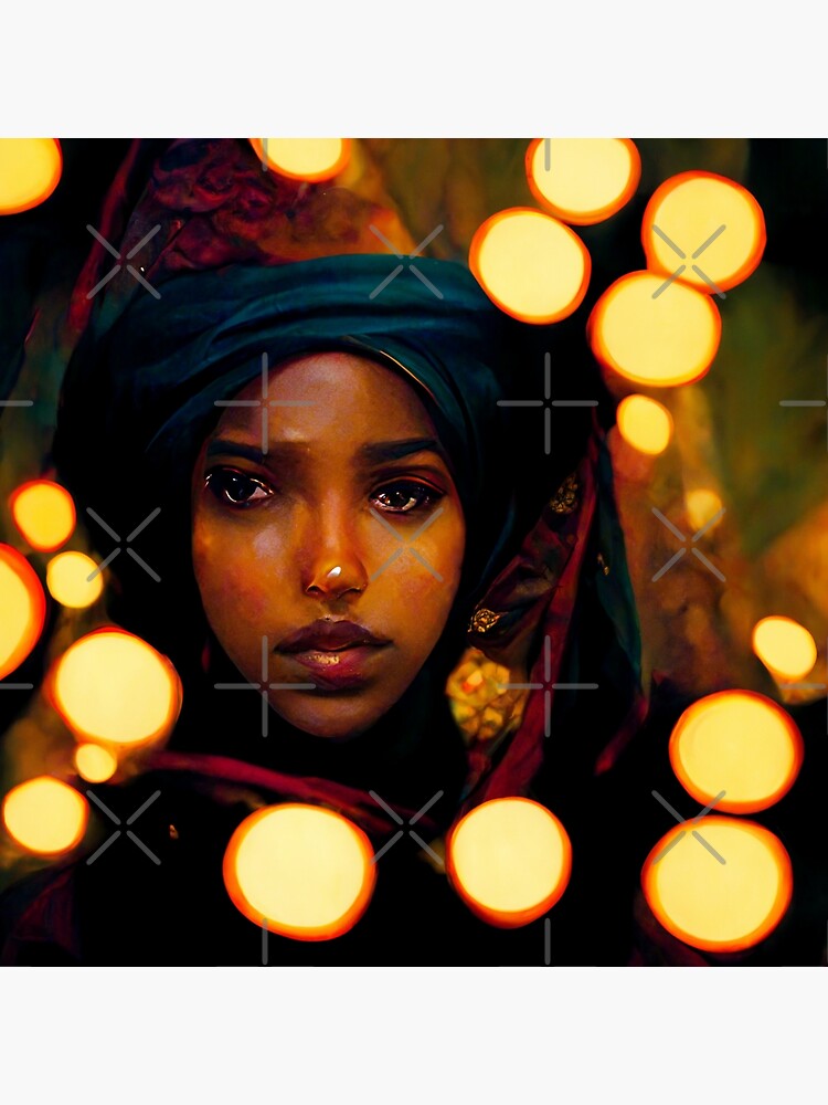"somali hijabi muslim girl volumetric lighting beautiful warm bokeh ...