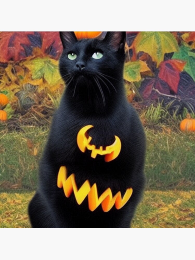"Black Cat that wants to be a Batman Pumpkin, Autumn" Sticker for Sale ...