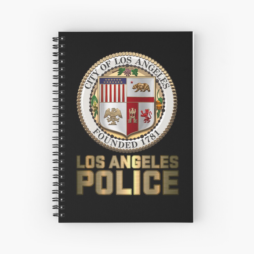 "LAPD LOS ANGELES POLICE DEPARTMENT 3D GOLDEN LOGO" Spiral Notebook for ...