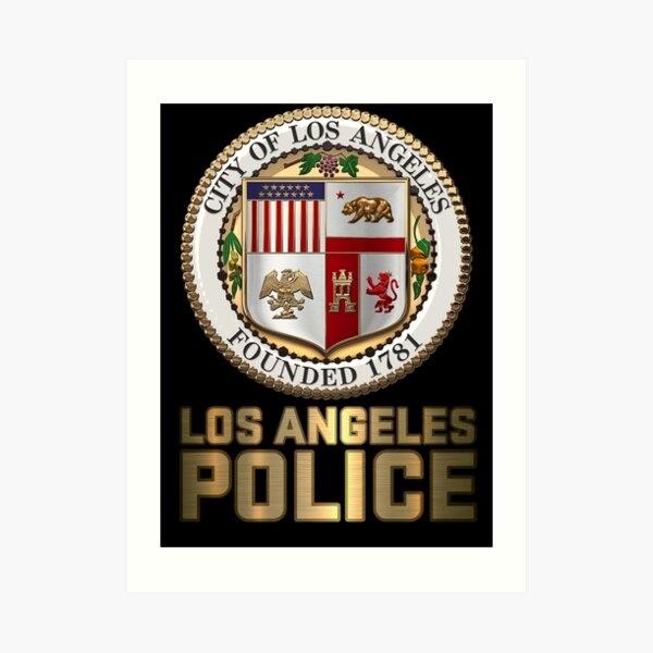 "LAPD LOS ANGELES POLICE DEPARTMENT 3D GOLDEN LOGO" Art Print for Sale ...