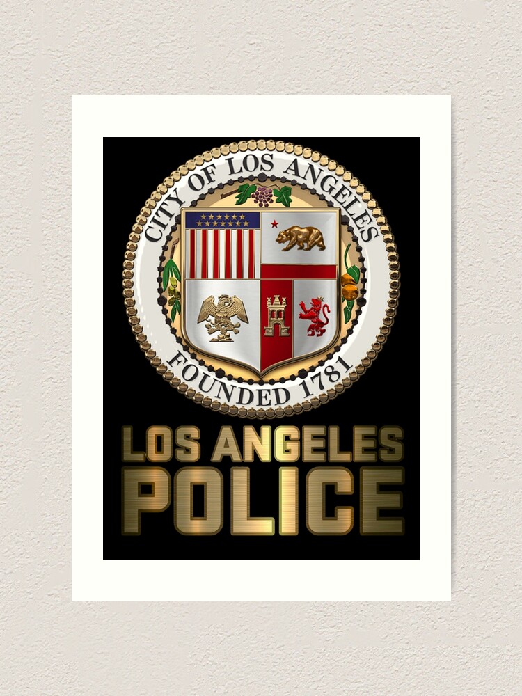 "LAPD LOS ANGELES POLICE DEPARTMENT 3D GOLDEN LOGO" Art Print for Sale ...