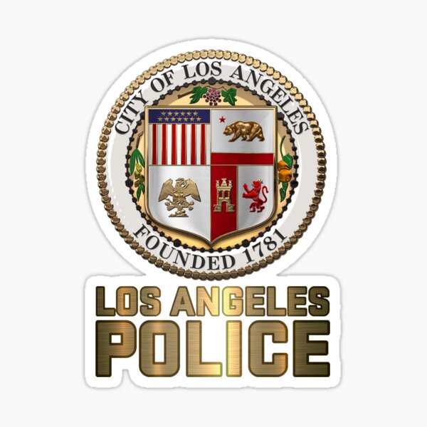 Pegatina «LOGOTIPO DORADO 3D DEL DEPARTAMENTO DE POLICÍA DE LAPD LOS ...