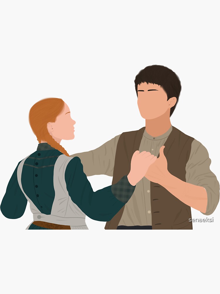 "Anne and Gilbert Dance Fan Art" Sticker for Sale by senaeksi | Redbubble