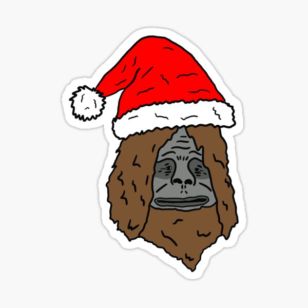 "Santa Sassy the Sasquatch" Sticker for Sale by SturgesC | Redbubble
