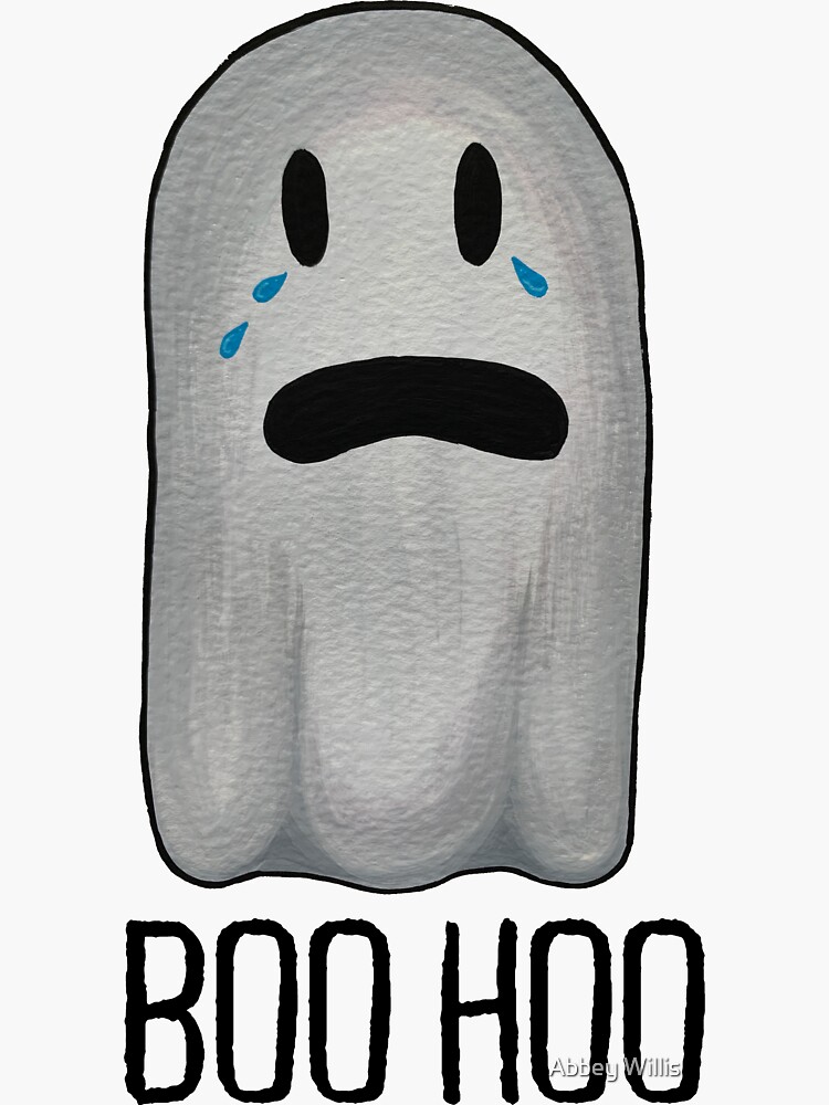 "Boo Hoo Crying Ghost " Sticker for Sale by abbeydw | Redbubble