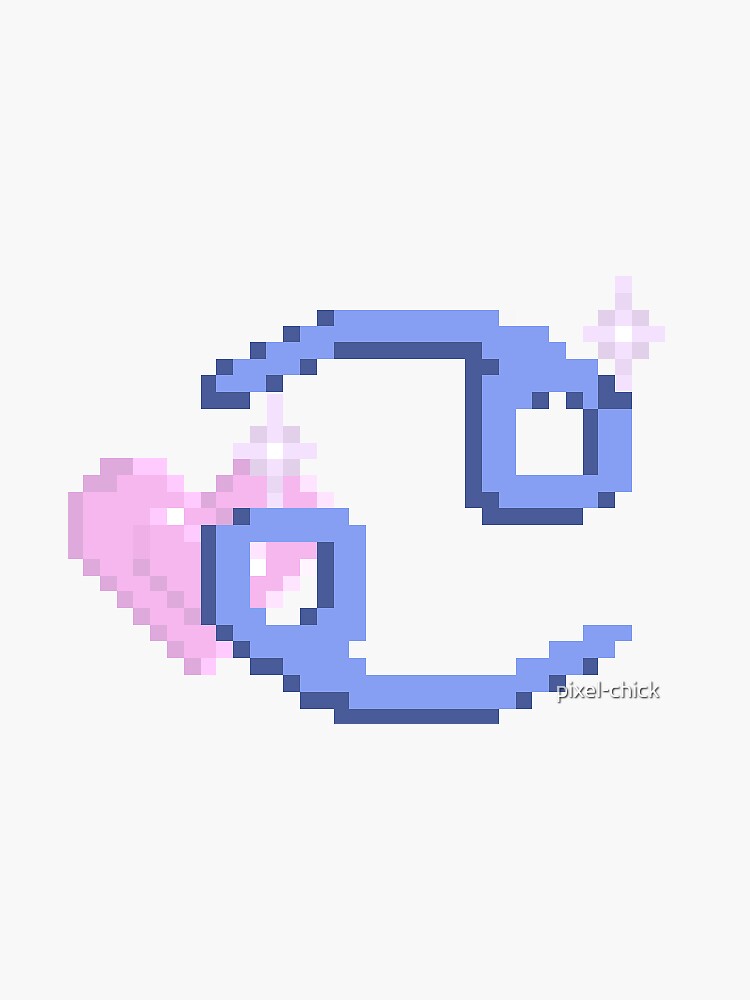 "Pixel Cancer Zodiac Sign" Sticker for Sale by pixel-chick | Redbubble