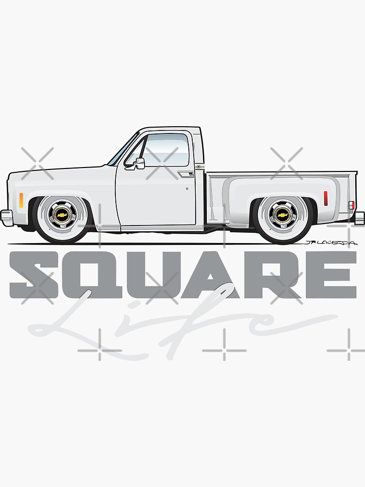 "square-Frost White" Sticker for Sale by CarArtColor | Redbubble