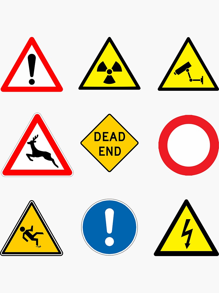 "Warning Traffic Signs - Cool Funny Motorcycle Helmet Or Car Bumper ...