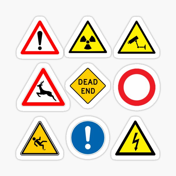 "Warning Traffic Signs - Cool Funny Motorcycle Helmet Or Car Bumper ...