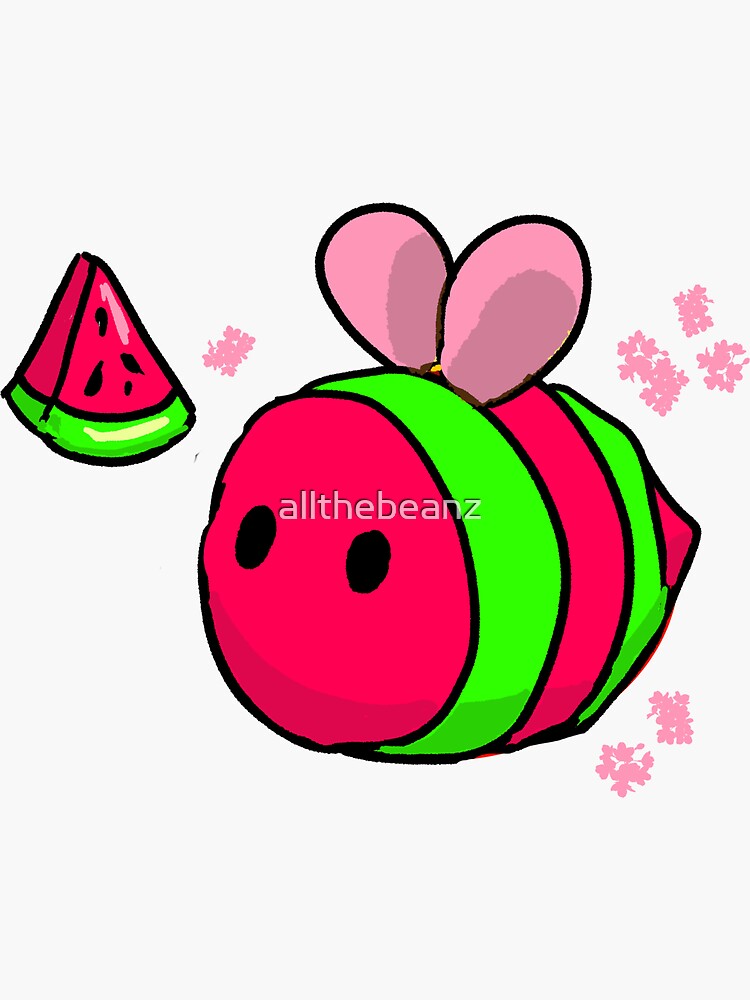 "Watermelon Bee" Sticker for Sale by allthebeanz | Redbubble
