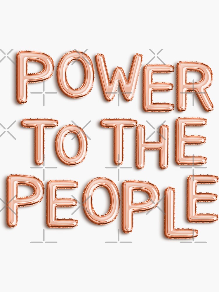 "Rose gold balloons_power to the people" Sticker for Sale by quinnhopp ...