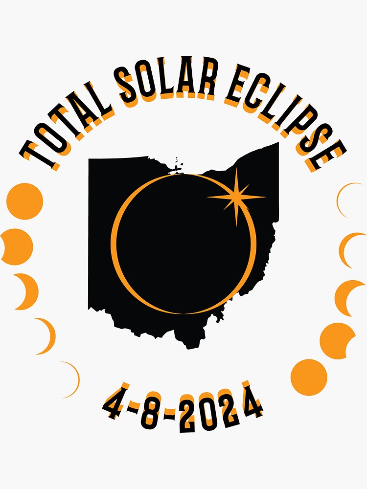 "Ohio Total Solar Eclipse Path 2024 Eclipse Souvenir " Sticker for Sale ...