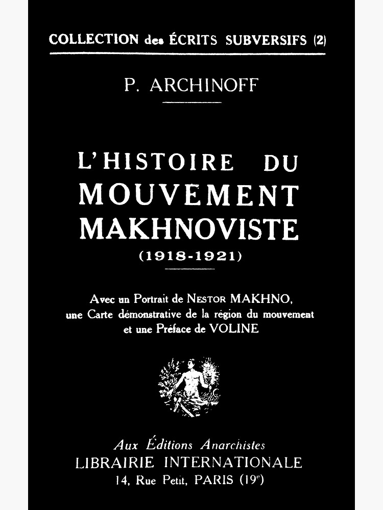"History of the Makhnovist Movement (1923) by Peter Arshinov " Sticker ...