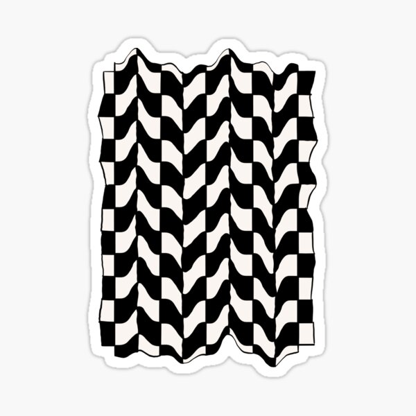 "Trippy Melting Checker Board / black and white / contrast " Sticker ...