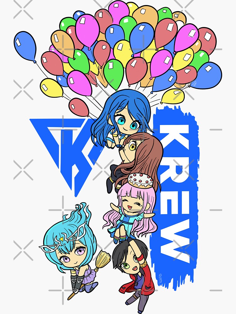 "Krew and Balloons" Sticker for Sale by FunnehGacha | Redbubble