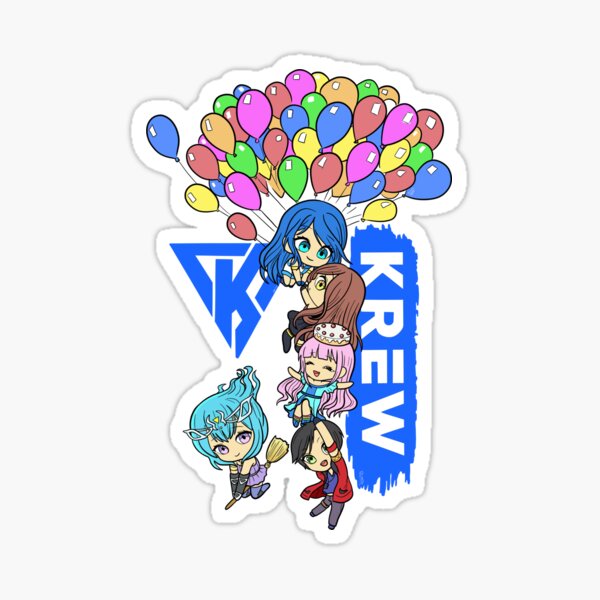 "Krew and Balloons" Sticker for Sale by FunnehGacha | Redbubble