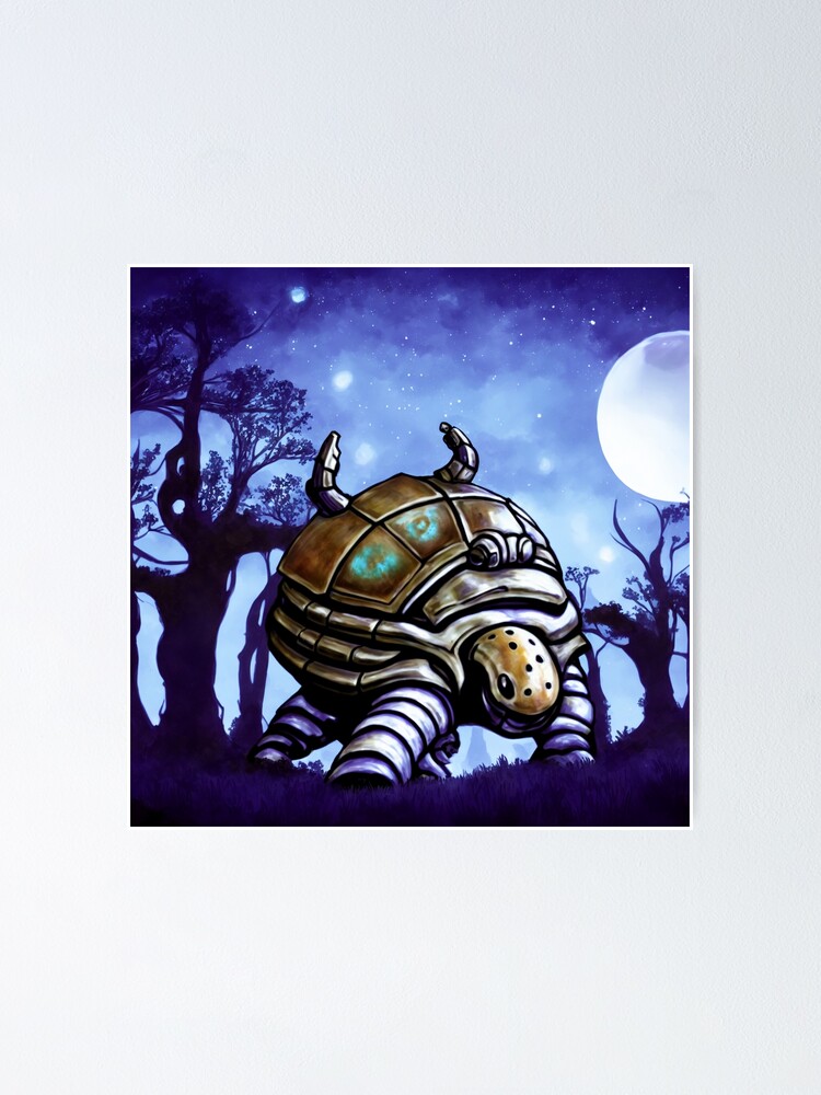 "Alien turtle-like battlesnail in alien planet setting I" Poster for ...