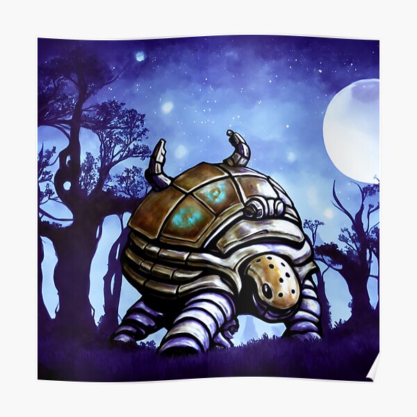 "Alien turtle-like battlesnail in alien planet setting I" Poster for ...