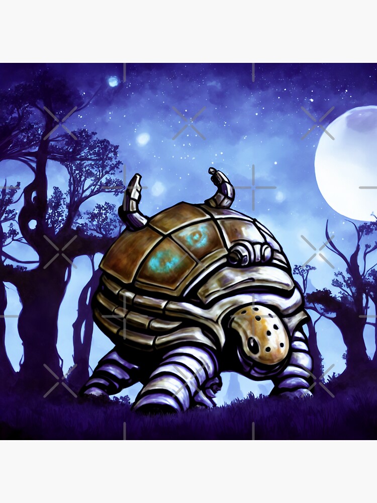 "Alien turtle-like battlesnail in alien planet setting I" Sticker for ...
