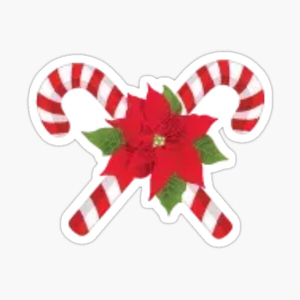 "Crossed Christmas Candy Canes" Sticker for Sale by KuteCollection ...