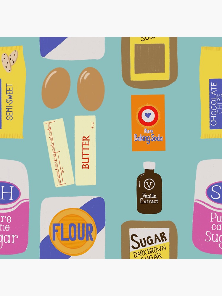 Pegatina «Patrón de horneado de ingredientes de galleta con chispas de ...