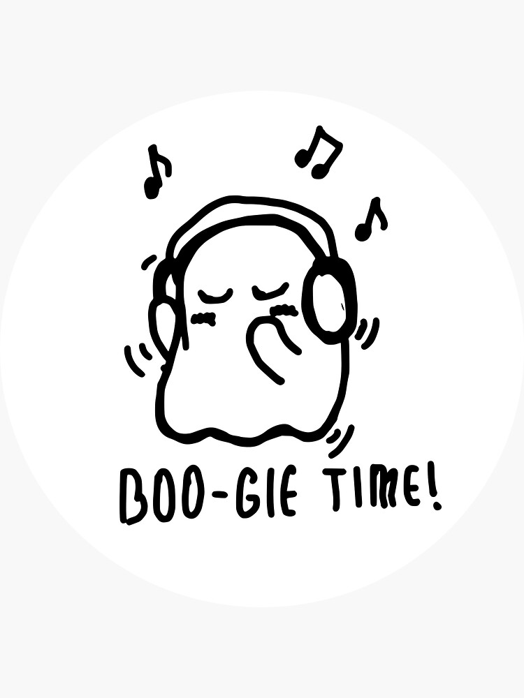 "Boogie Time Dancing Ghost" Sticker for Sale by whyNautDesigns | Redbubble