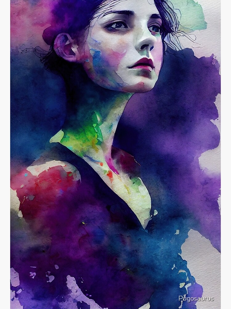 "watercolor model V4" Poster for Sale by Pugosaurus | Redbubble