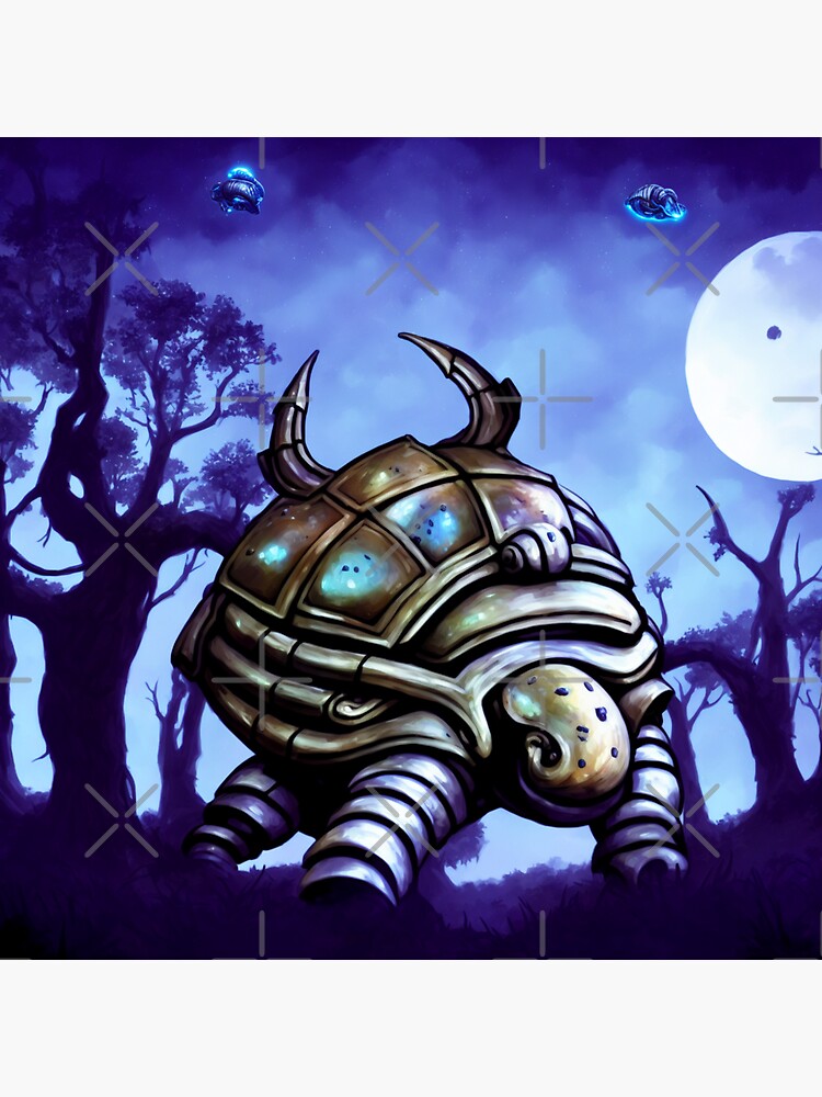 "Alien turtle-like battlesnail in alien planet setting III" Sticker for ...