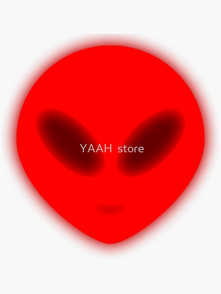 "Red alien" Sticker for Sale by YASSINKE | Redbubble