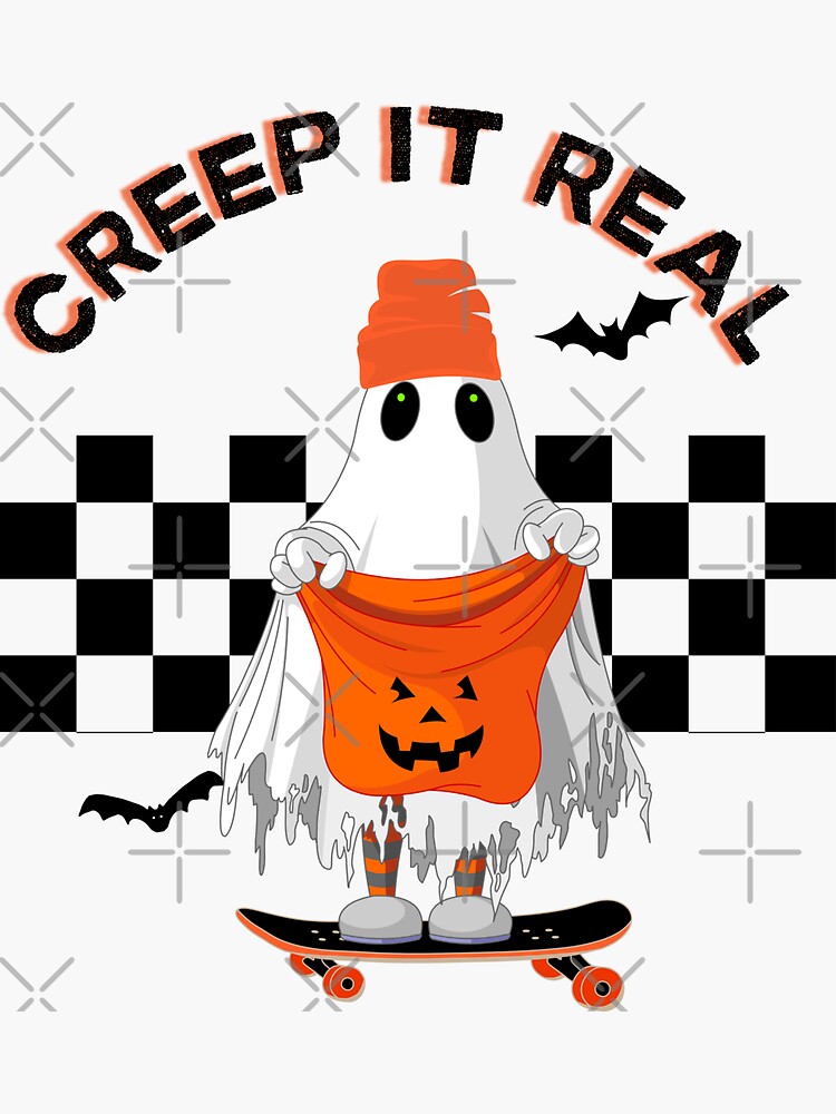 " Creep It Real Vintage Ghost Halloween Retro Costume" Sticker for Sale ...