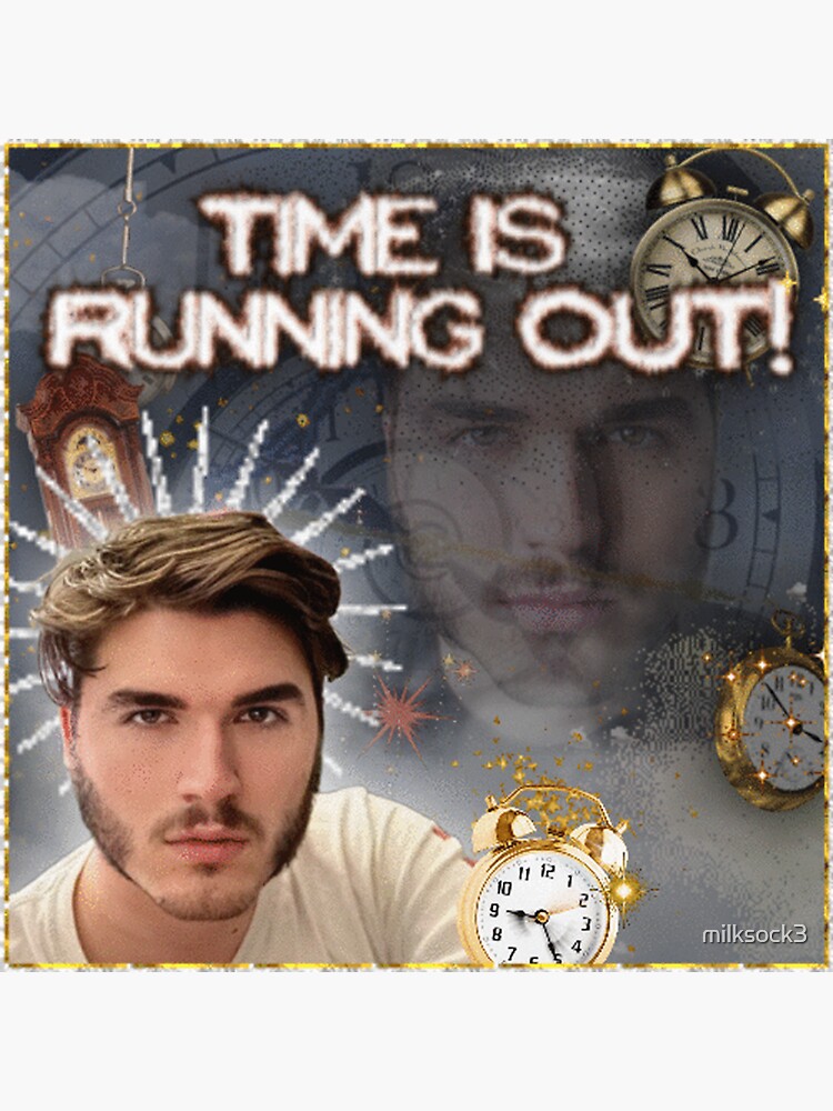 "Jschlatt Time Is Running Out Gif Still" Sticker for Sale by milksock3 ...