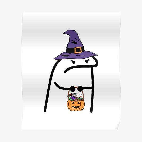 "Halloween Flork with candy pumpkin meme stickers " Poster for Sale by ...