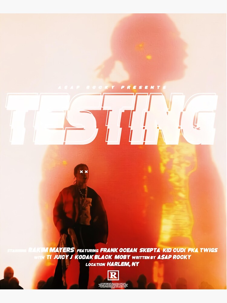 "ASAP ROCKY'S TESTING MOVIE " Sticker for Sale by kalomnaingkijx ...