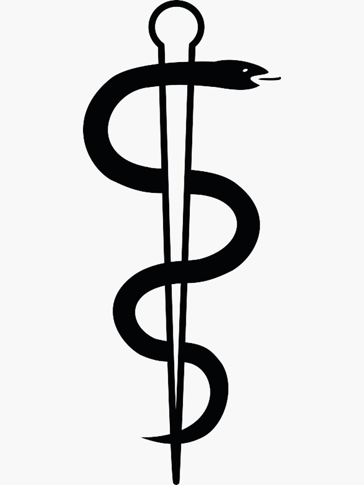 "Minamalist snake and spear design." Sticker for Sale by Vintage1952 ...