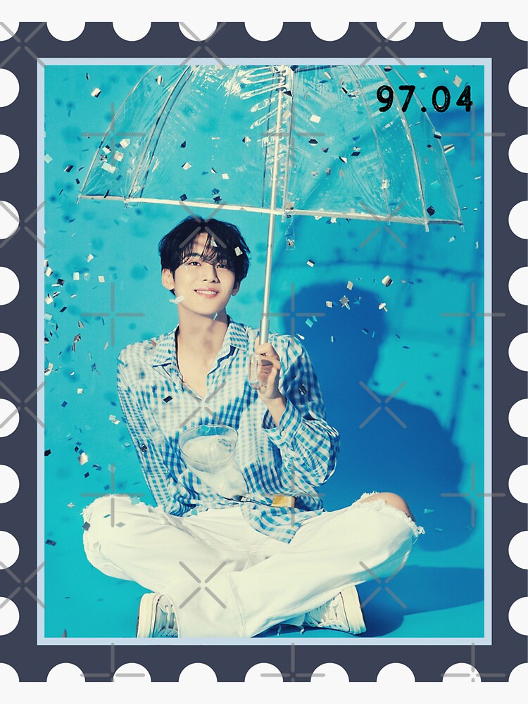 "Seventeen Mingyu Stamp" Sticker for Sale by SeminieThehara | Redbubble