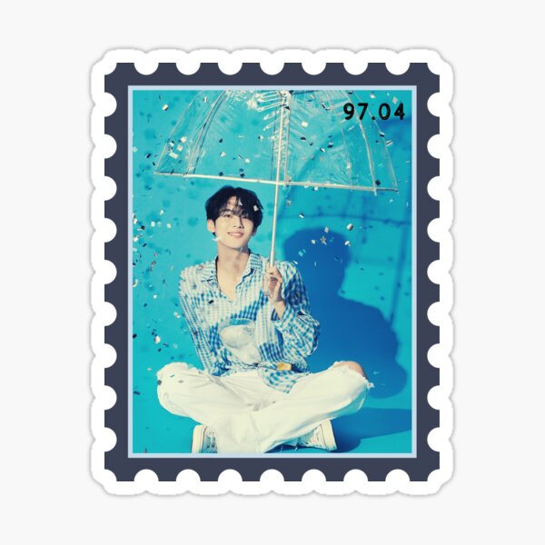 "Seventeen Mingyu Stamp" Sticker for Sale by SeminieThehara | Redbubble