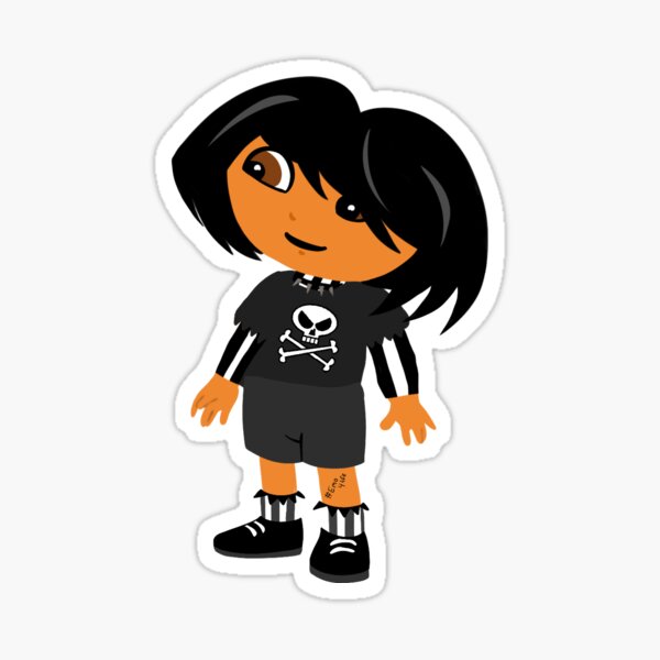 "Emo Dora" Sticker for Sale by caitejay | Redbubble