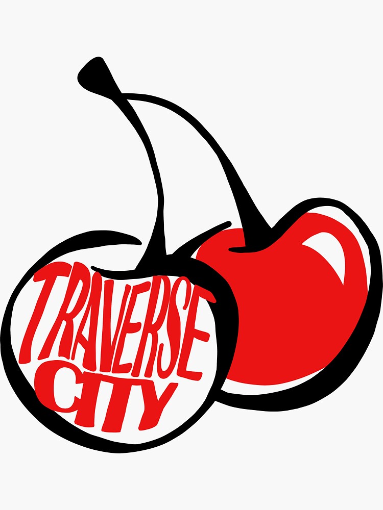 "Traverse City Michigan Cherries" Sticker for Sale by linalavonne ...