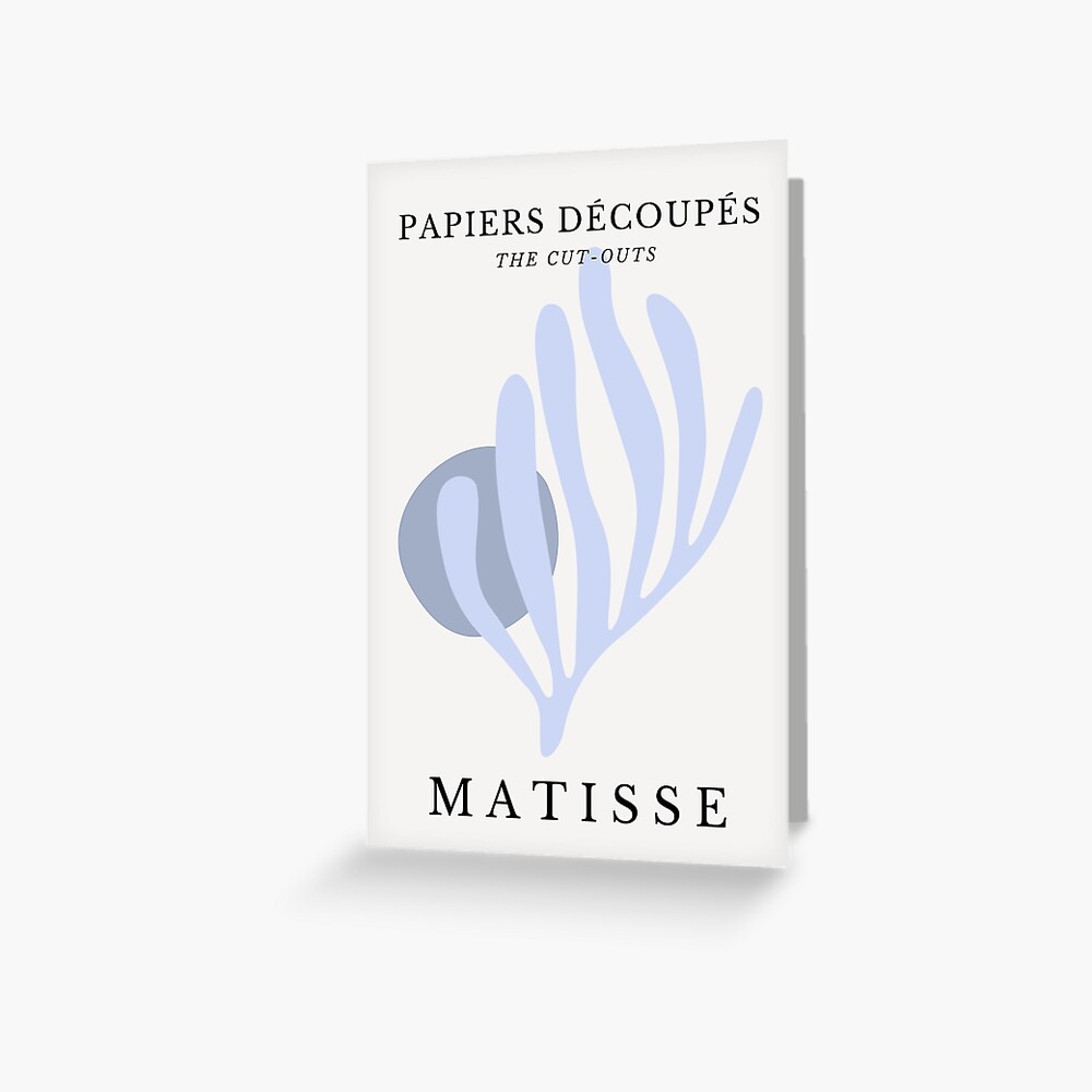 "Henri Matisse Cut Outs Blue Remake Museum Matisse" Greeting Card for ...
