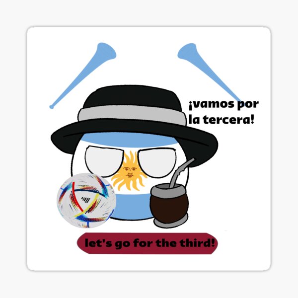 "CWC Argentina (Argentinaball) Style 2" Sticker for Sale by CWCStore ...