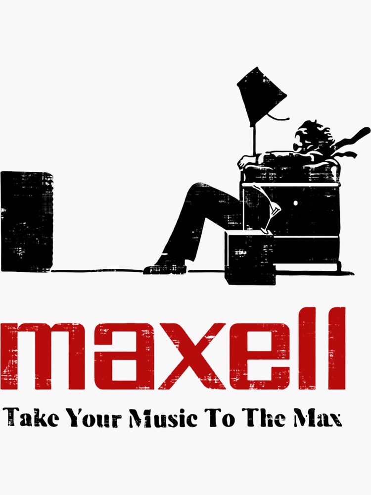 "Maxell Blown Away" Sticker for Sale by MarkusEbenh | Redbubble